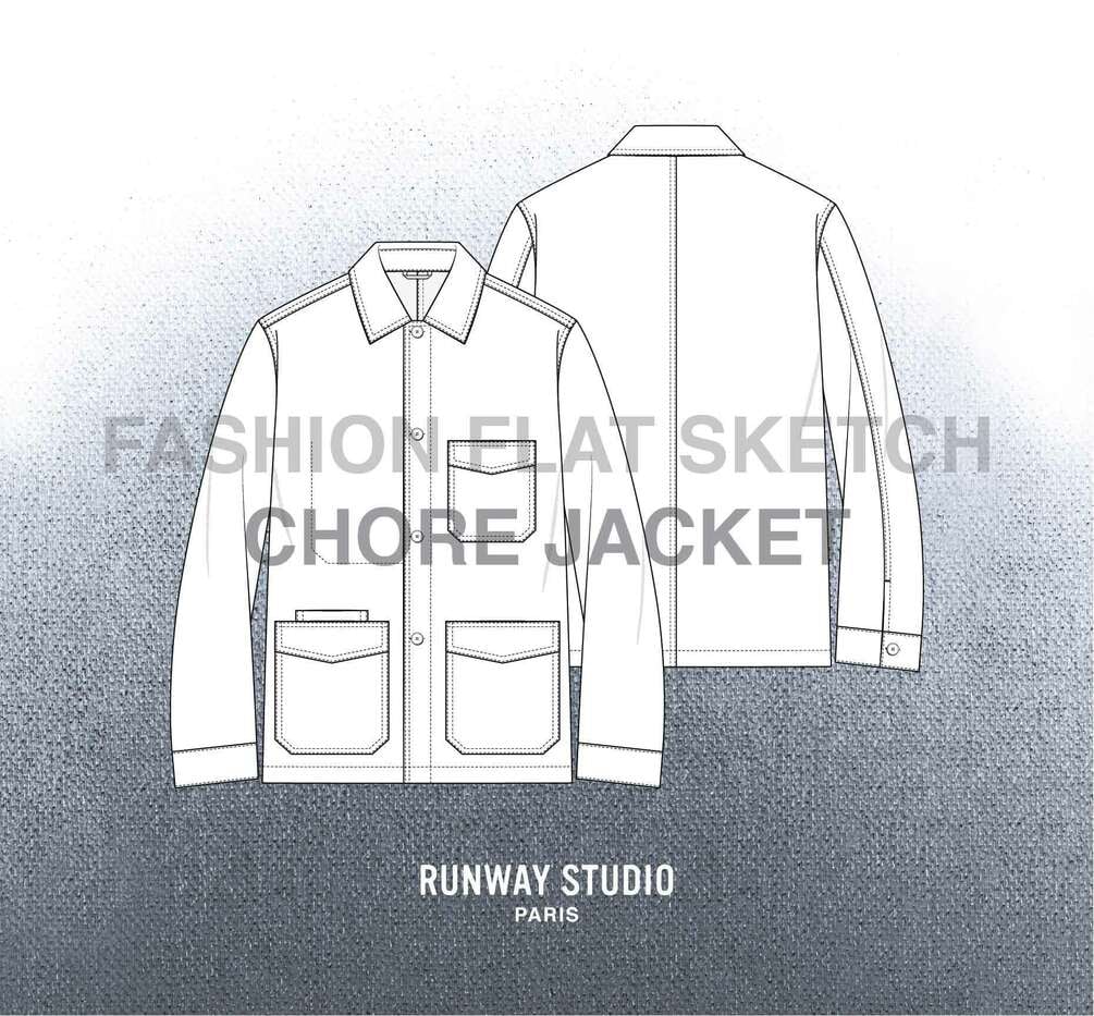 Men's Chore Jacket Fashion Flat