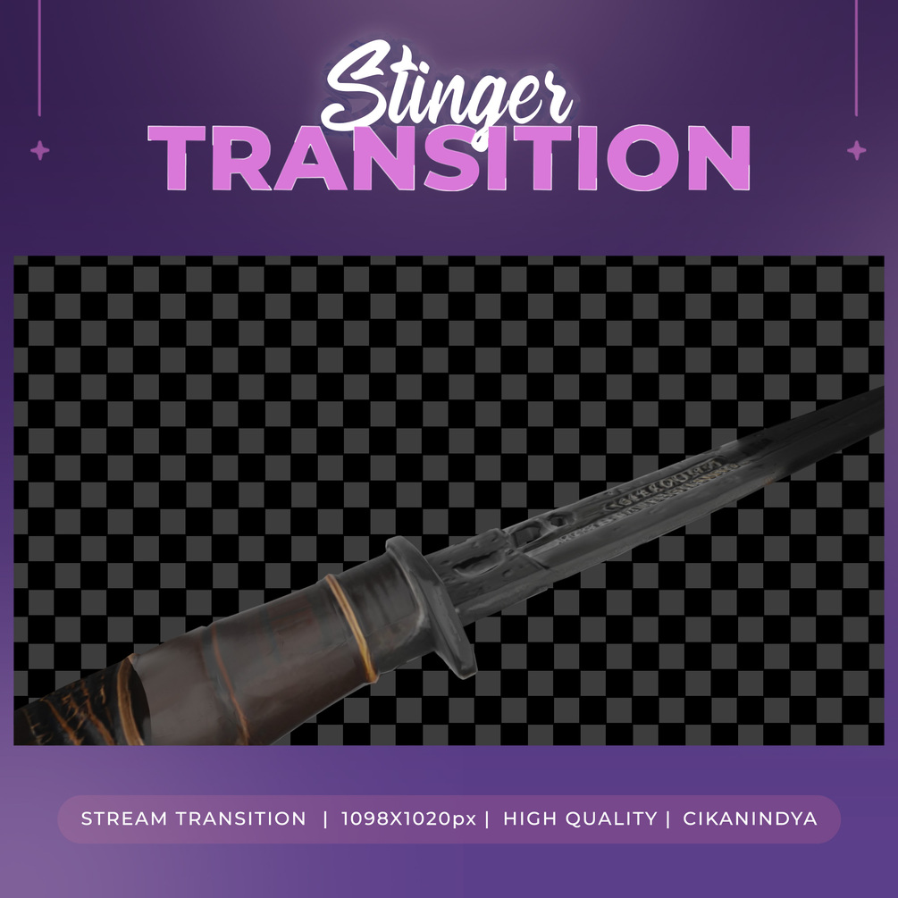 Animated Stinger Transition | Black Sword Slash Animation for Stealth ...