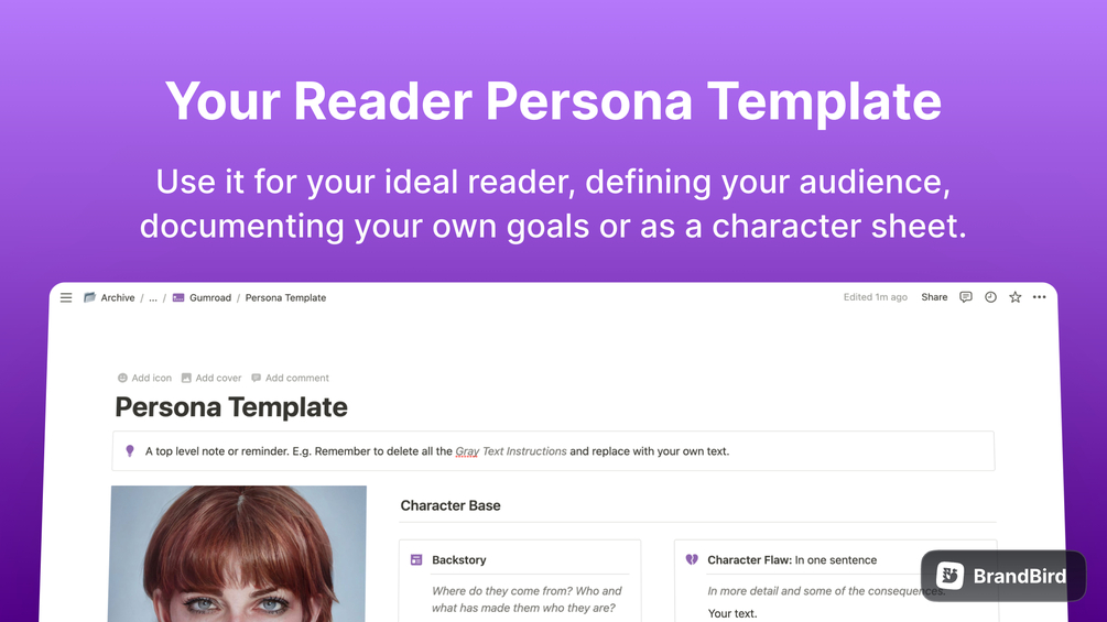 Reader Persona Template