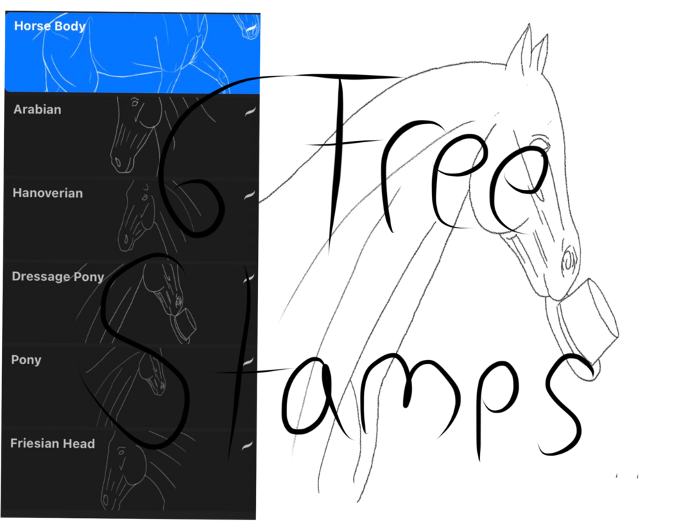 6 Free Horse Stamps for Procreate