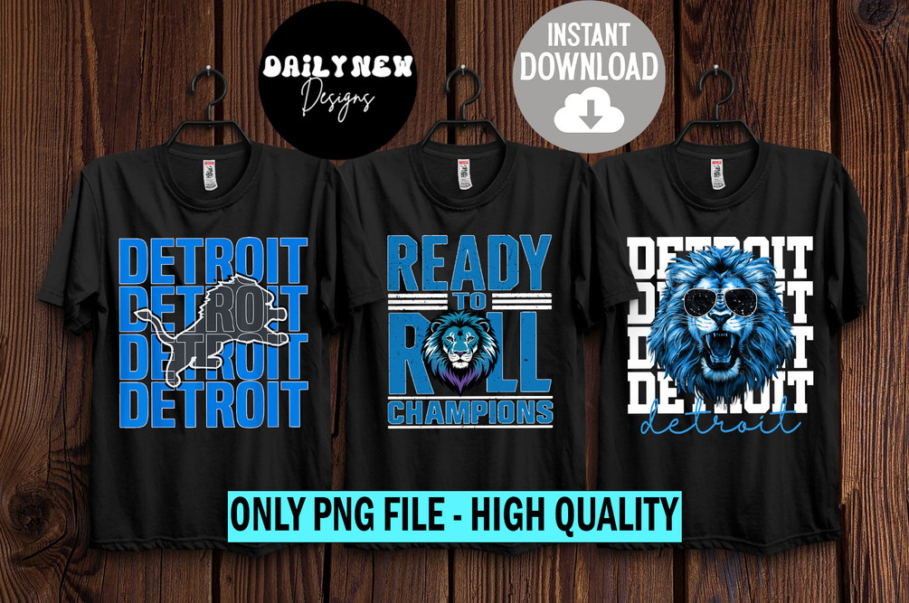 3 PNG Designs Vintage Detroit Football PNG, Digital Download, Detroit ...