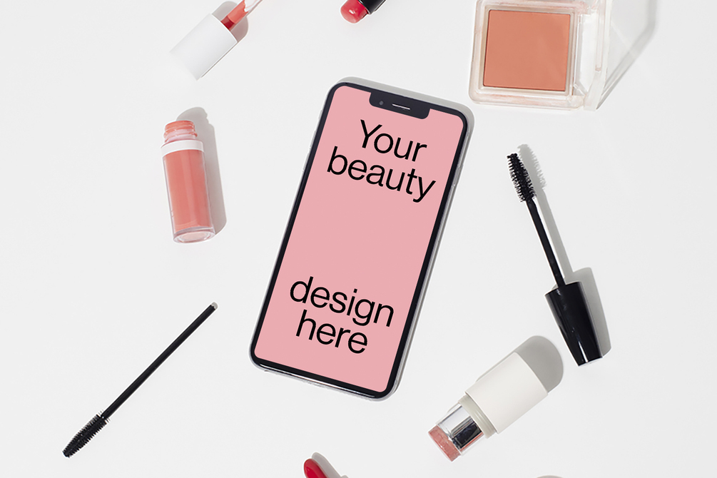 Beauty make-up themed iPhone mockup