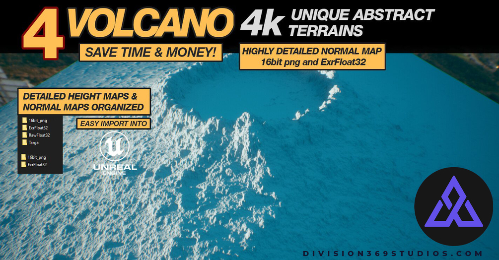 4 Cinematic Volcano Terrains