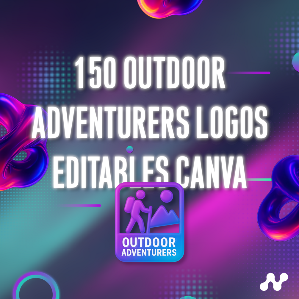 150 Outdoor Adventurers Logos Editables – Canva & Photoshop 🏕️