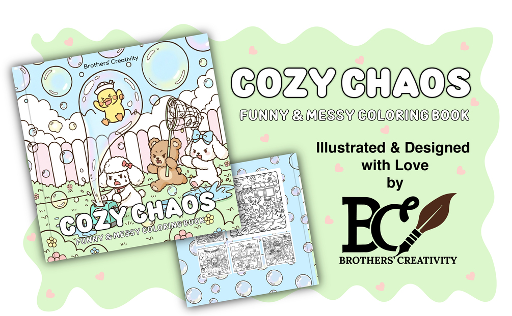 Cozy Chaos: Funny & Messy Coloring Book