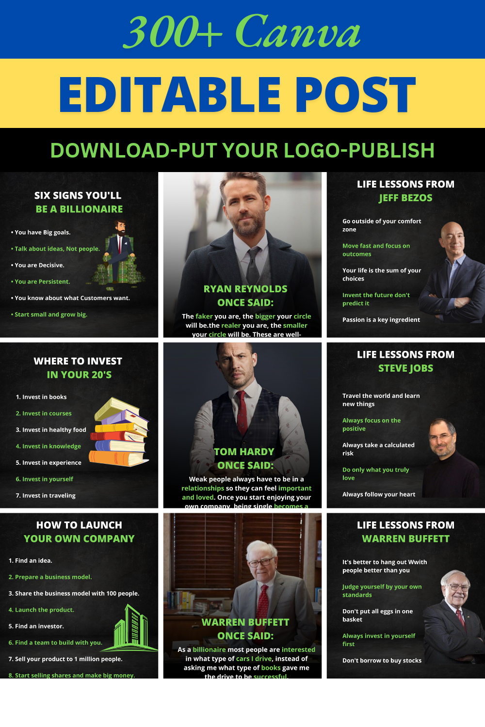 300+ Canva Editable Post Bundle