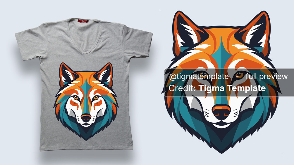 Modern and Colorful Fox Head Vector Design for T-shirts and More