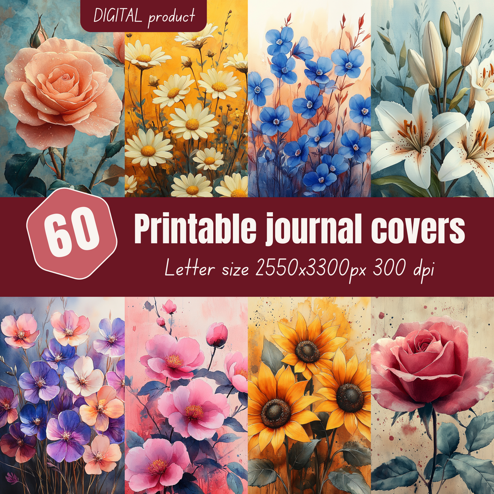 60 Printable Journal Covers