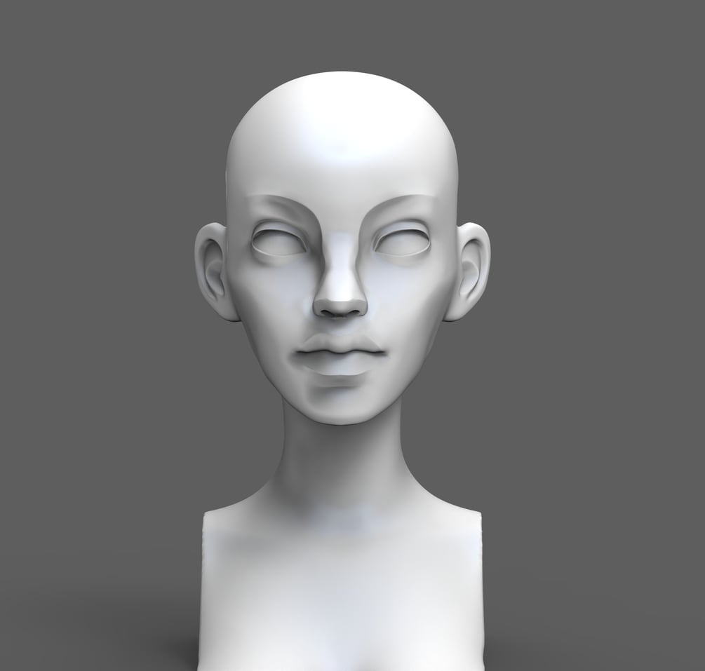 Stylized Female Character Head
