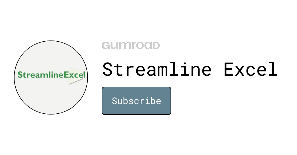 Streamline Excel