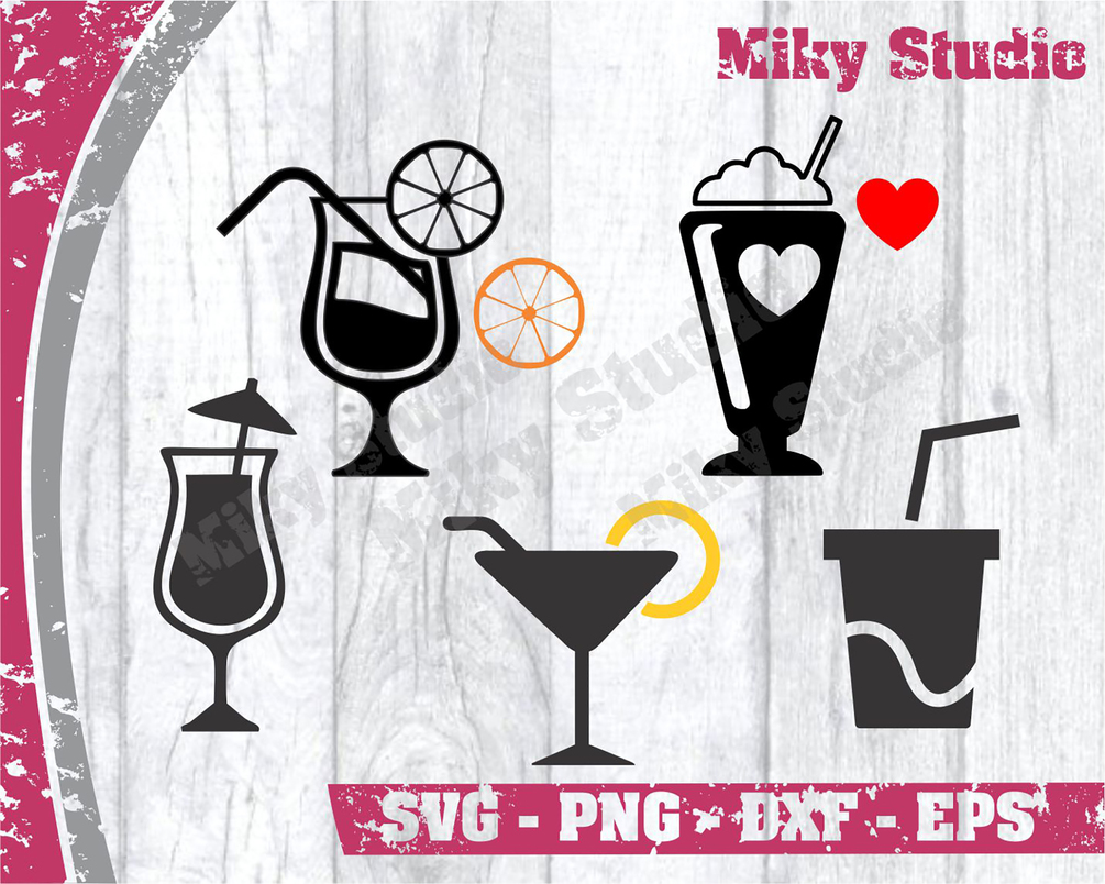 Tropical Drink | Cocktails & Wine Glass | png svg eps dxf files | Bang ...