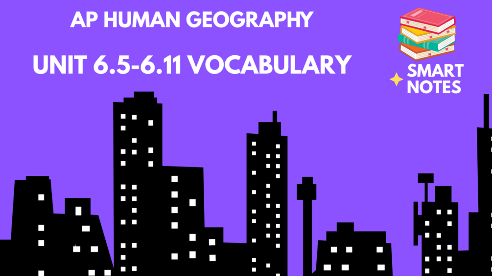🏙️ AP Human Geography - Unit 6.5- 6.11 Vocabulary Set (copy)