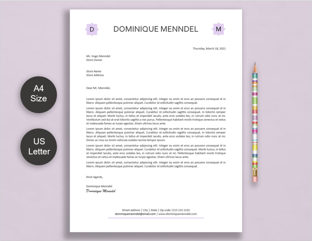 Letterhead Template Design, Personalized Letterhead, Briefpapier ...