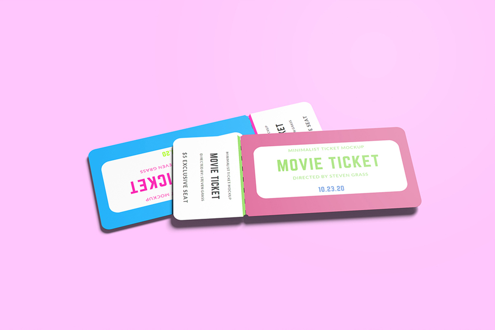 Free Clean Ticket Mockup