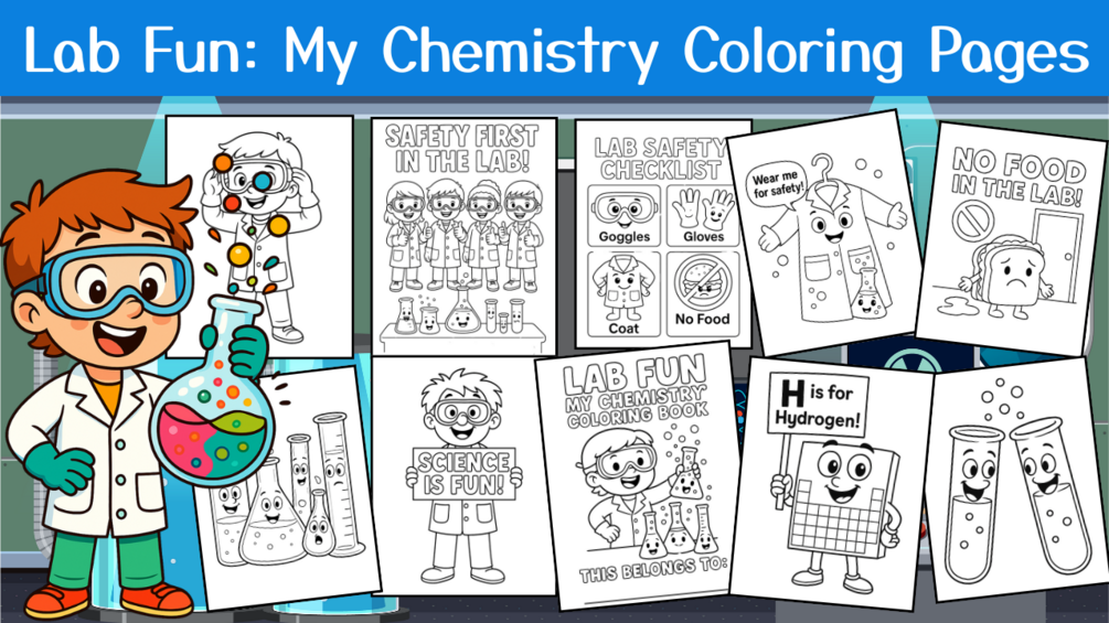Chemistry Coloring page | Fun Coloring Book for Kids | 22 pages