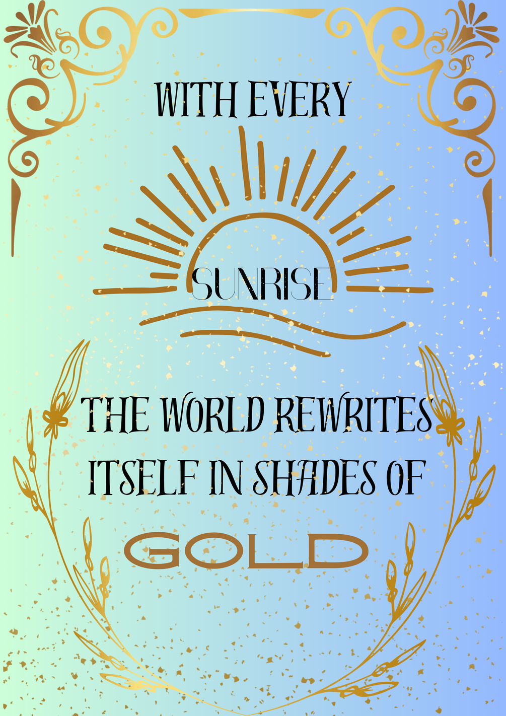 Golden Sunrise Quote Poster – Printable Wall Art