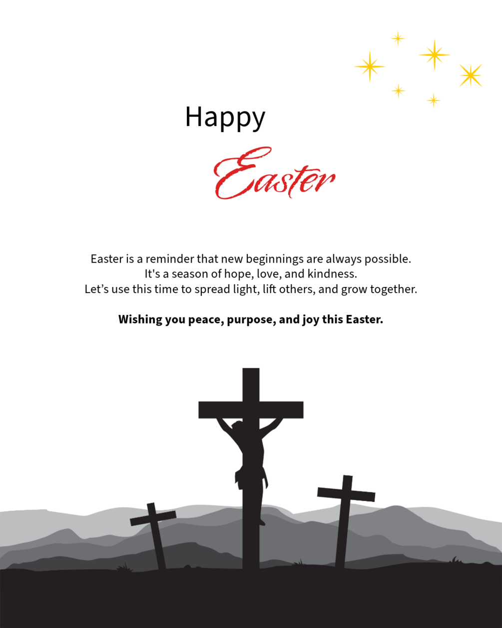 Easter Blessings Poster – A Message of Hope & Renewal