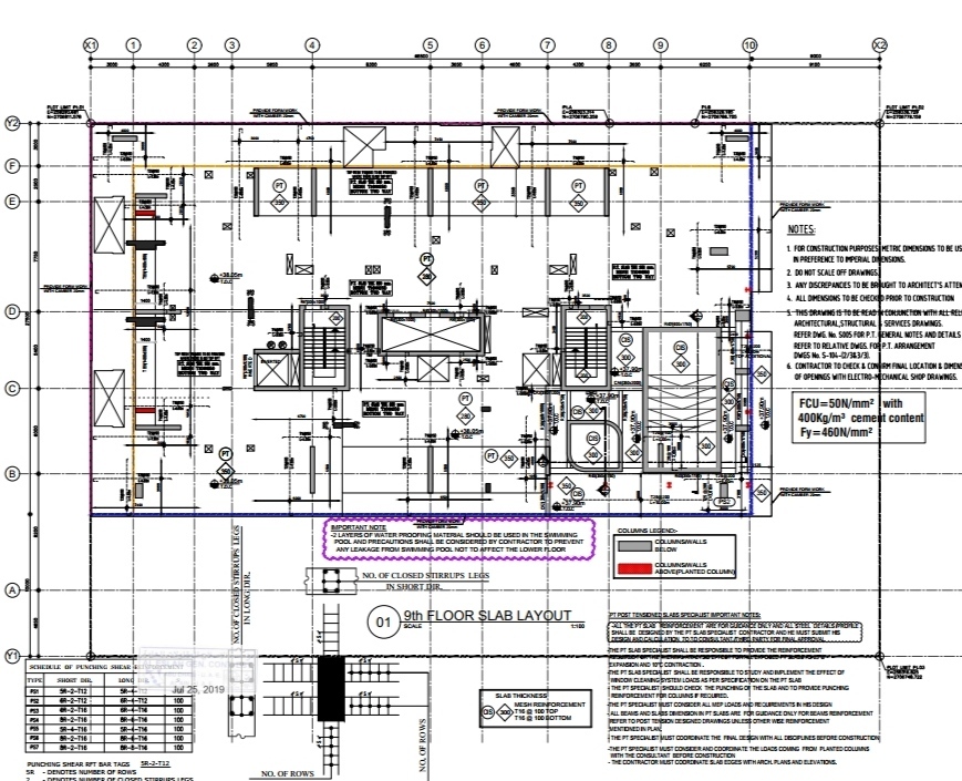 Structural Drawing: 2B+G+9+R STOREY RESIDENTIAL/COMMERCIAL BUILDING