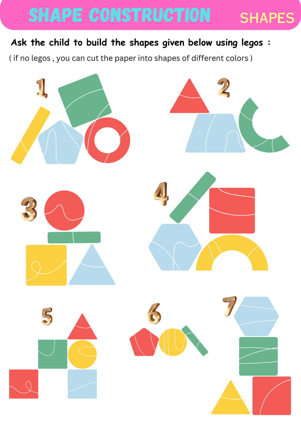 Worksheet for 3 - 4 year old