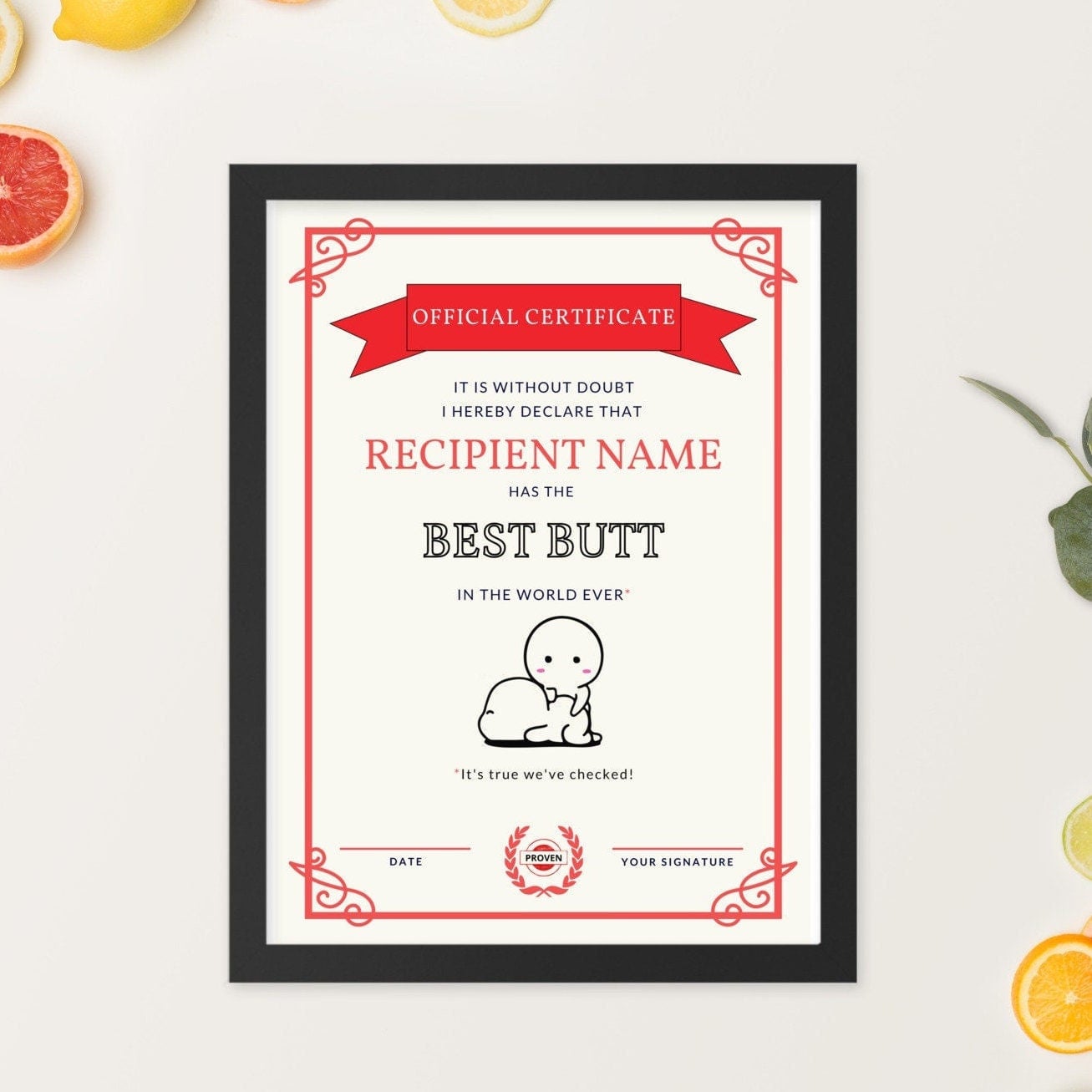 PRINTABLE Best Butt Award – A Valentine’s Day Gift That’s a Real Winner
