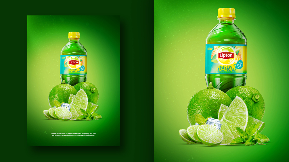 Lipton Iced Tea Poster Design | Photoshop
