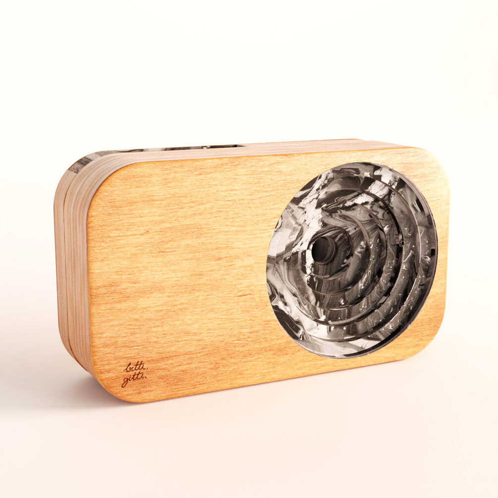 Black & White Marbled Wooden Sound System