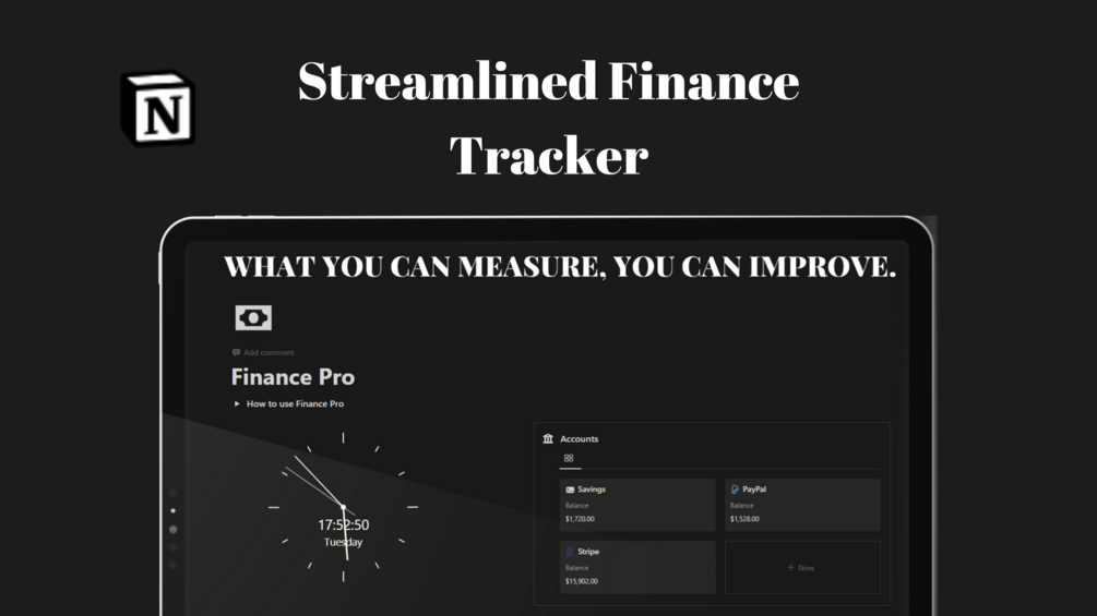 Finance Pro: Your Comprehensive Finance Tracker on Notion