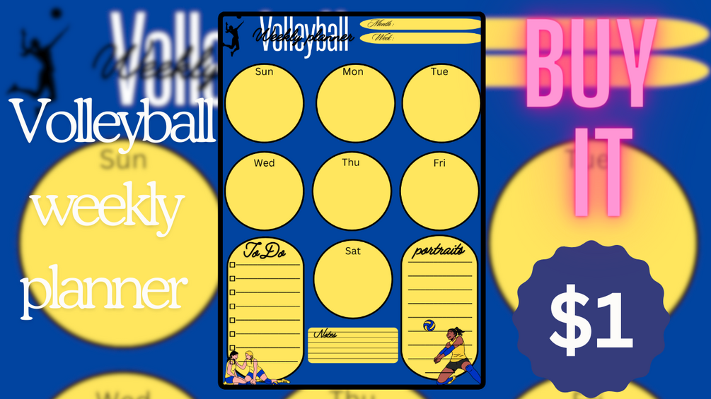 Editable Volleyball Weekly Planner