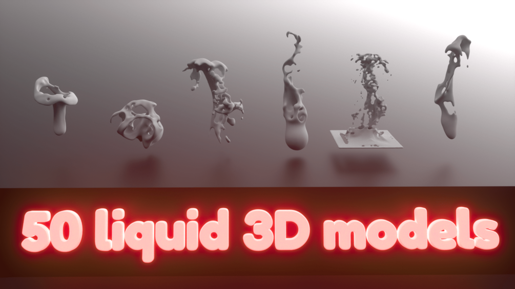 50 liquid 3D models (.fbx pack)