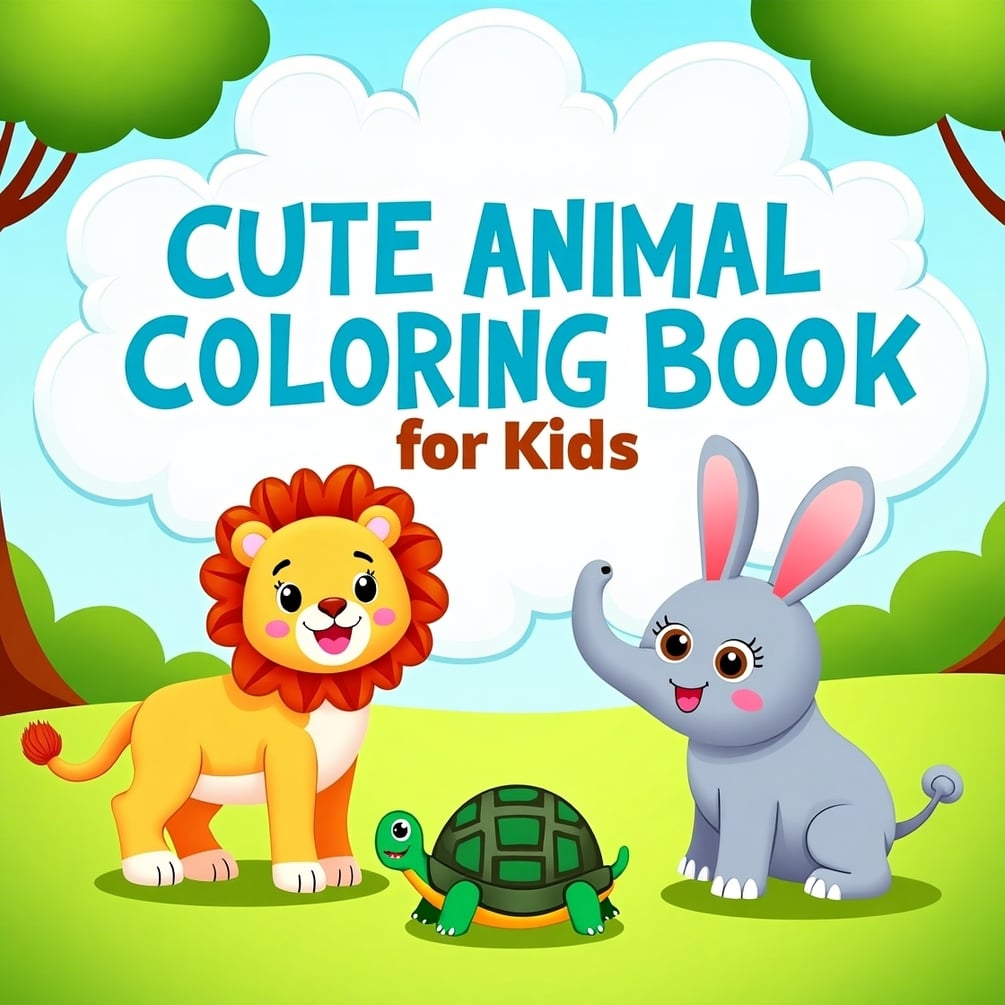 Cute Animal Coloring Book for Kids