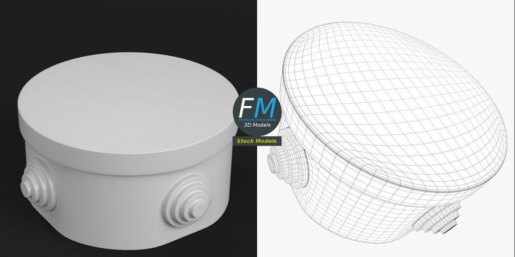 3D MODEL - Round junction box