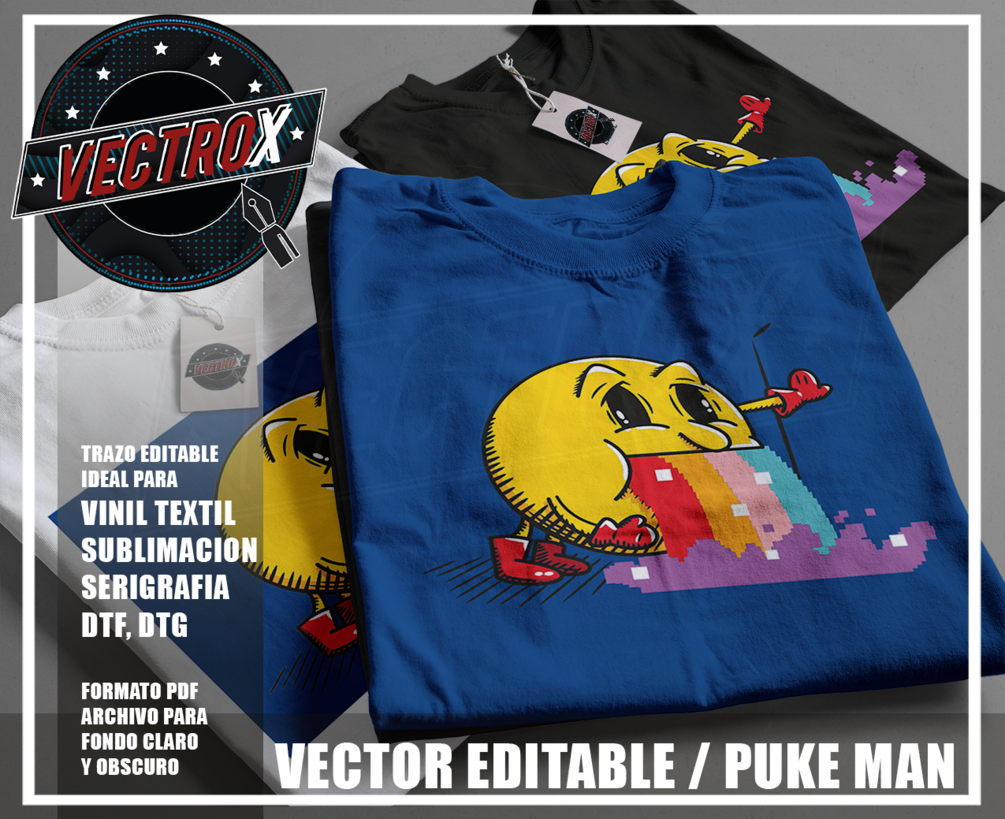 Vector Editable - Puke Man