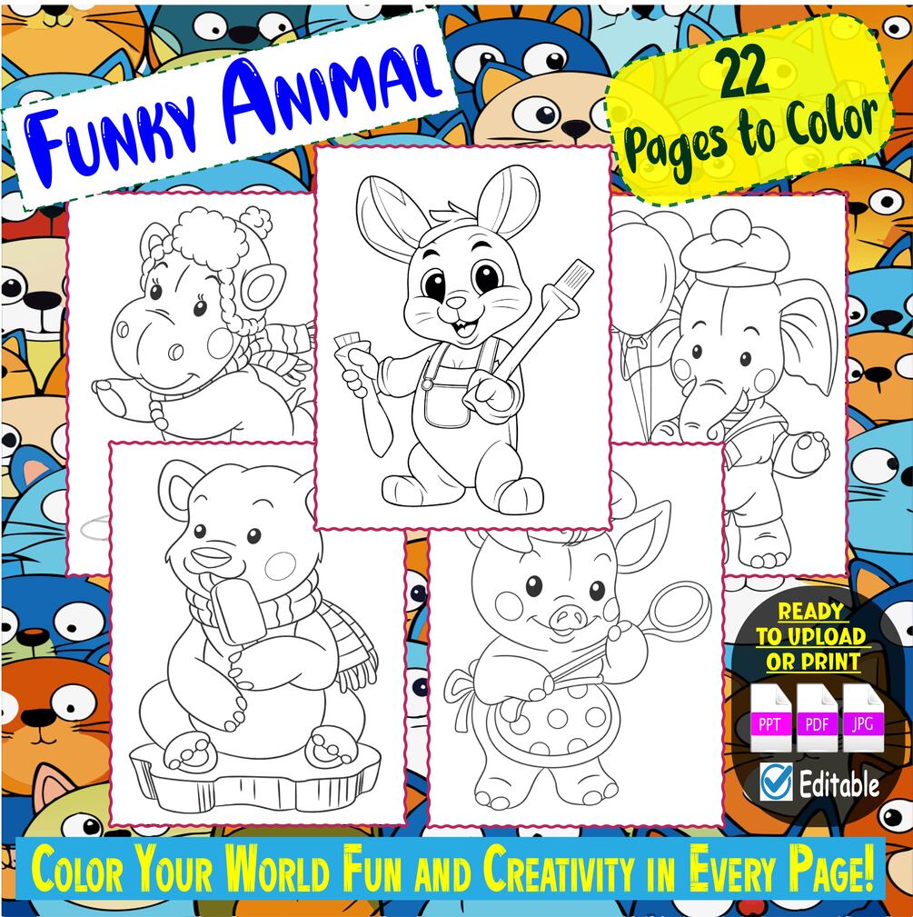 Funky Animals Coloring Pages Adventure.