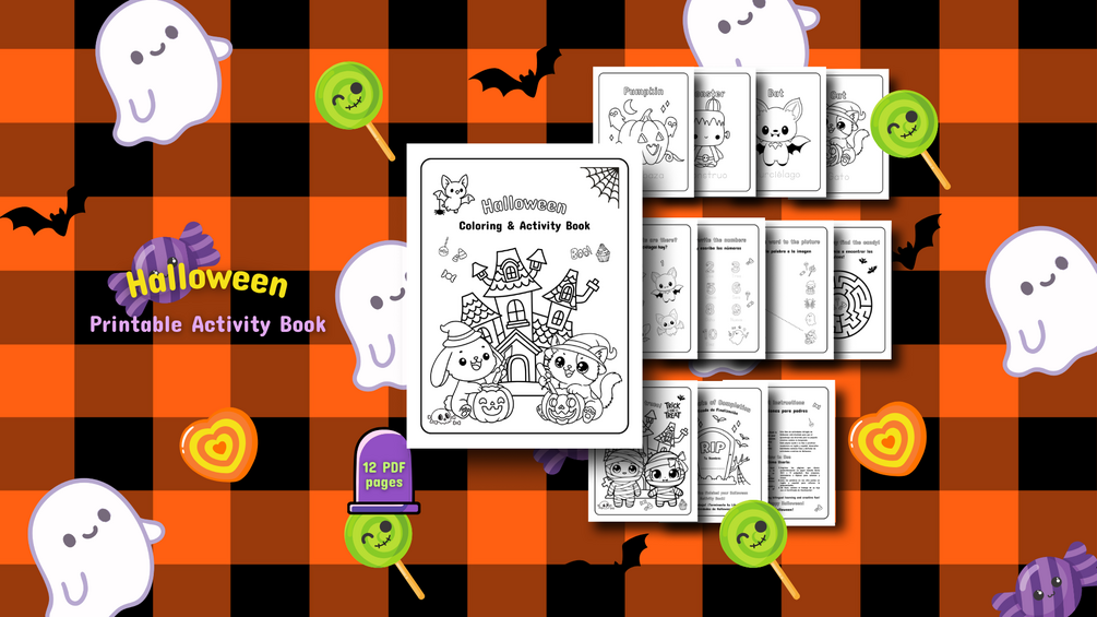 Halloween Activity Book for Kids (English Only Printable PDF) – Fun ...