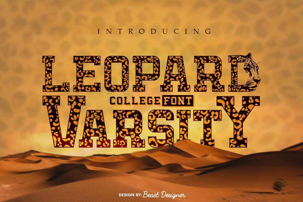 Leopard Varsity Font - College Font by Beast Designer