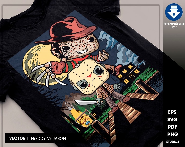 Vector Funko Freddy vs Jason