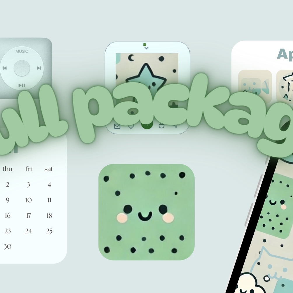 Wallpaper with matching apps icons and widgets