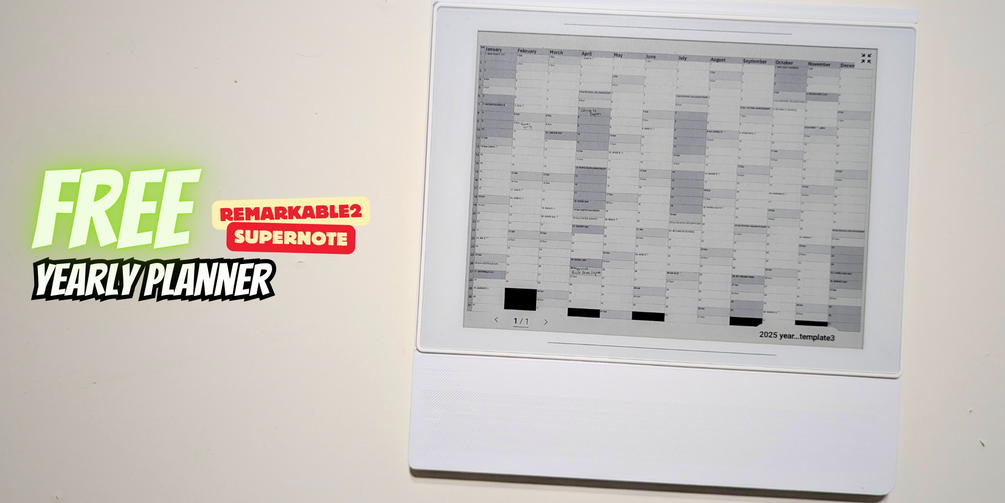 FREE 2025 Yearly Calendar for Supernote/Remarkable