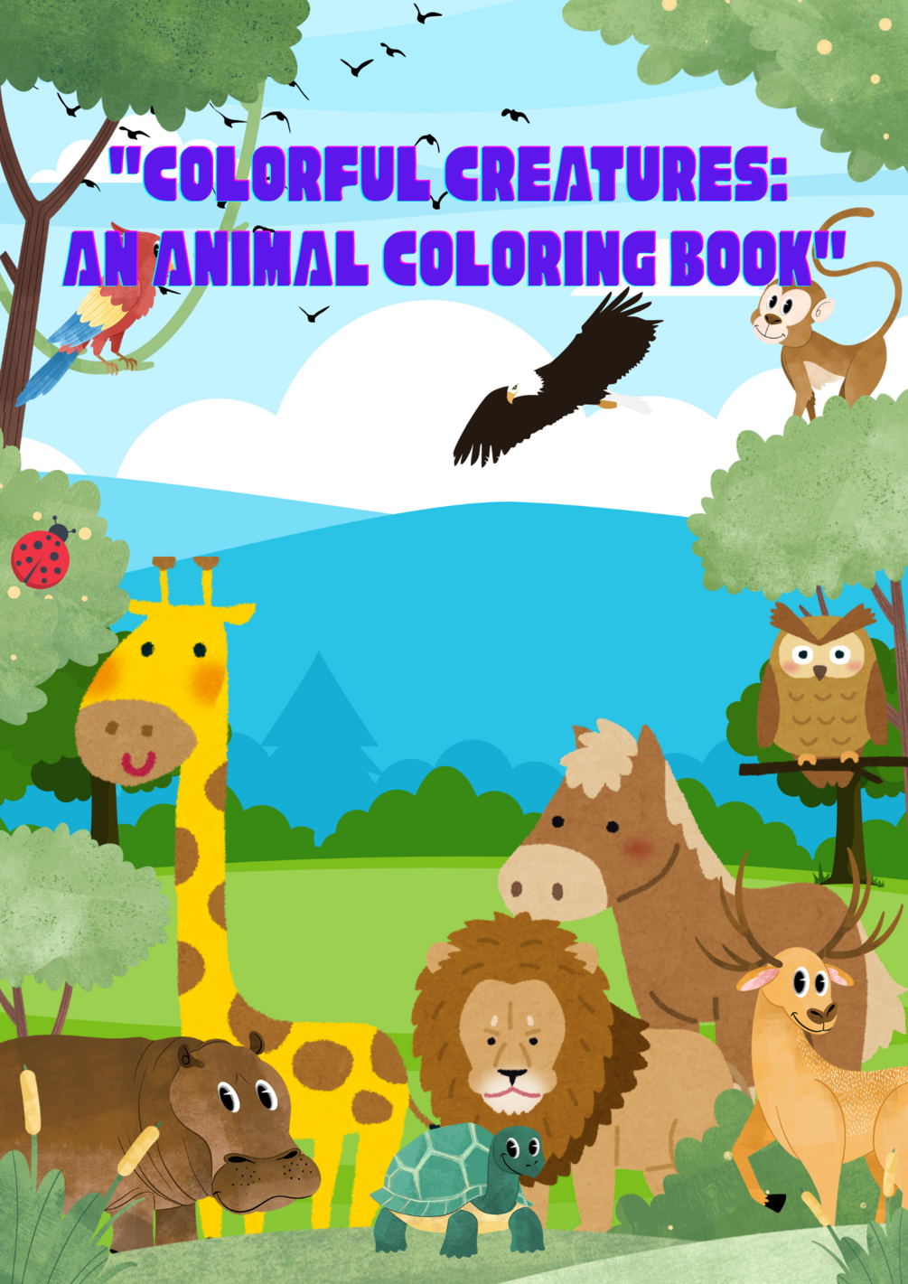 Land Animals Coloring Book