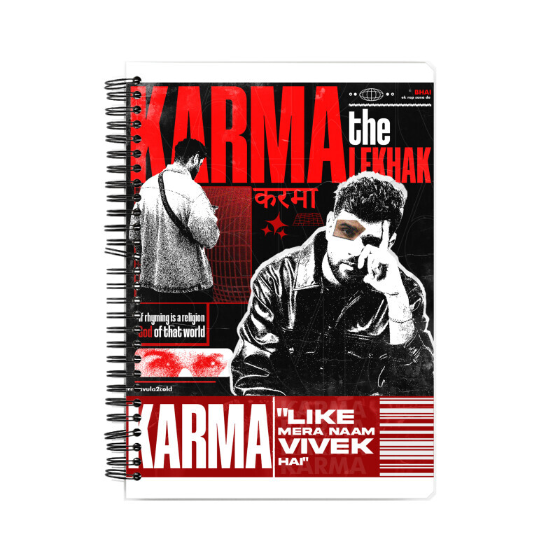 Karma the lekhak printed A5 spiral notebook