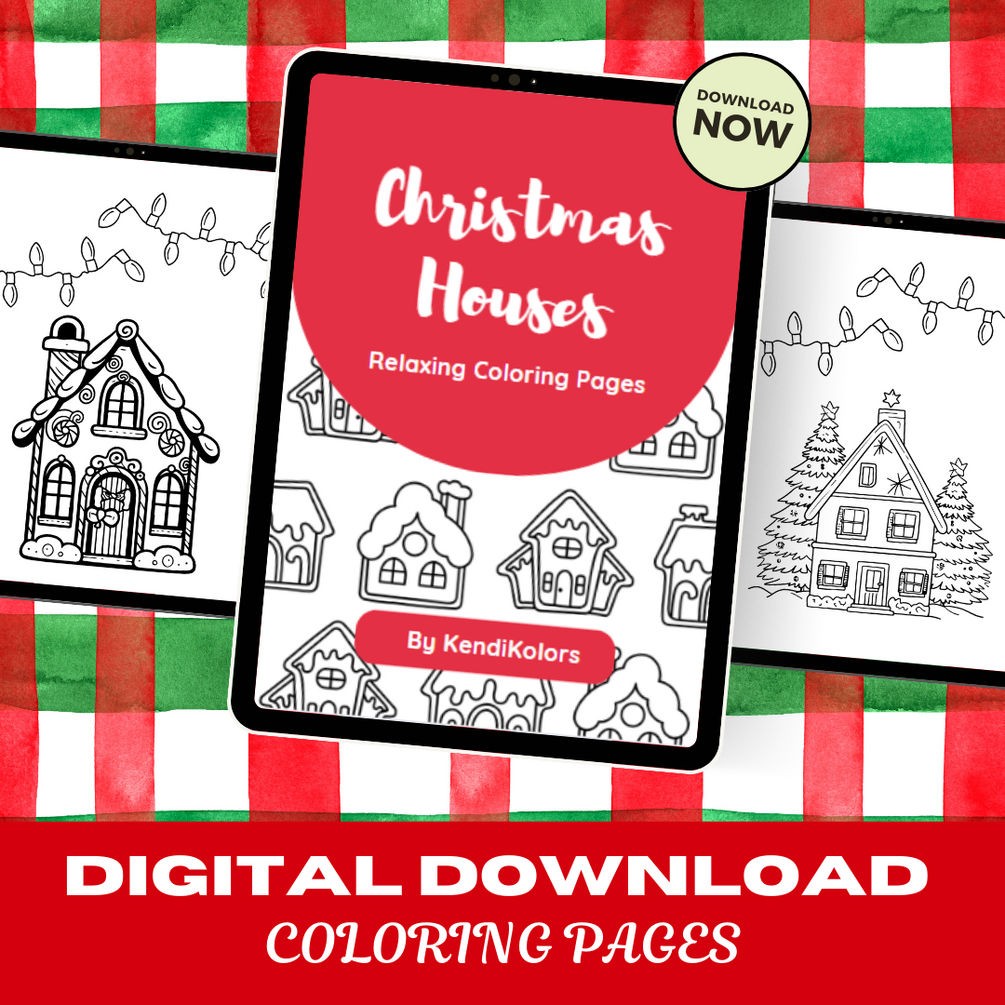 Christmas Houses Coloring Pages for Adults and Kids