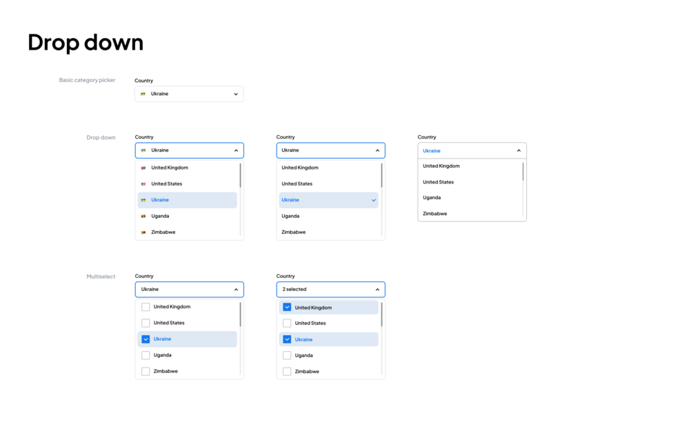 Drop down template (figma file)
