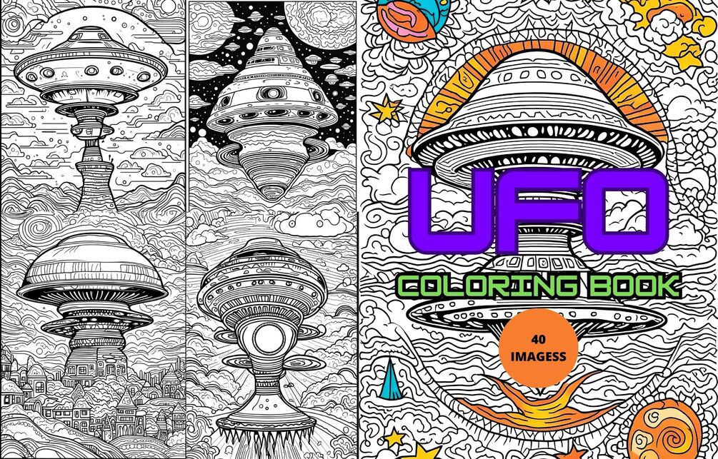 UFO Coloring Pages For Adults (40 pages)