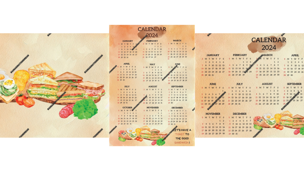 SANDWICHES & TOASTS THEME POSTER & CALENDAR