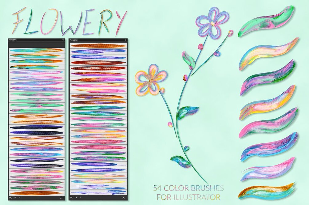 Flowery Illustrator Brushes