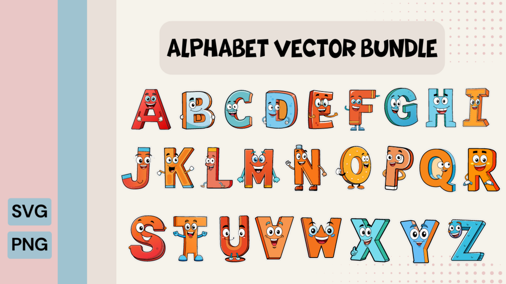 Alphabet Vector Bundle ( SVG - PNG )