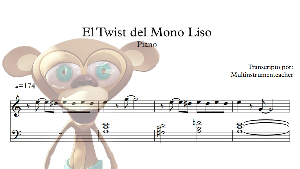 El Twist del Mono Liso - Partitura para piano