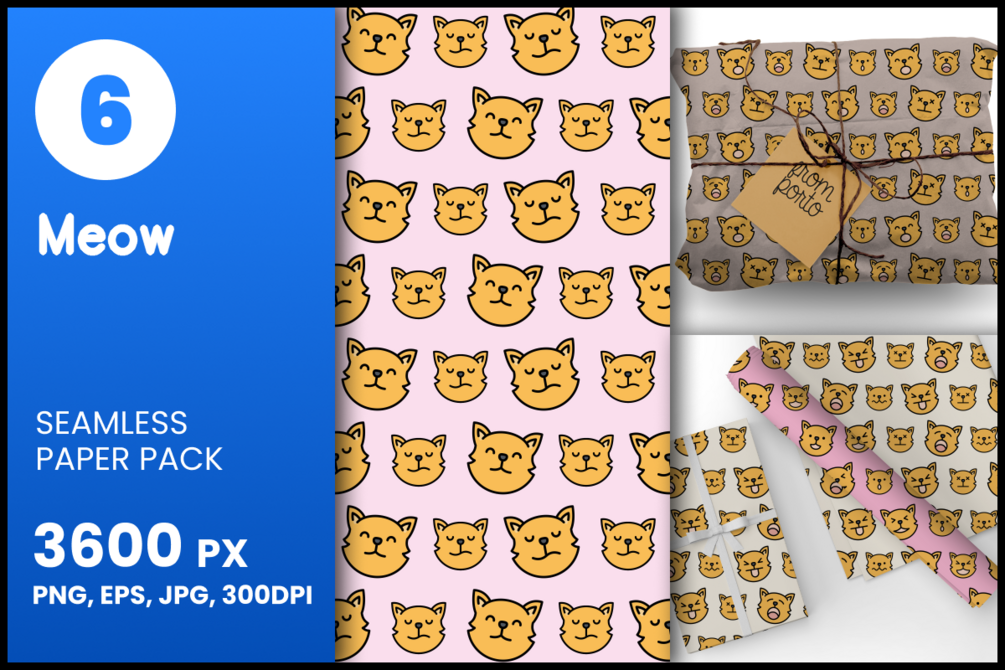 Meow 6 Seamless Patterns