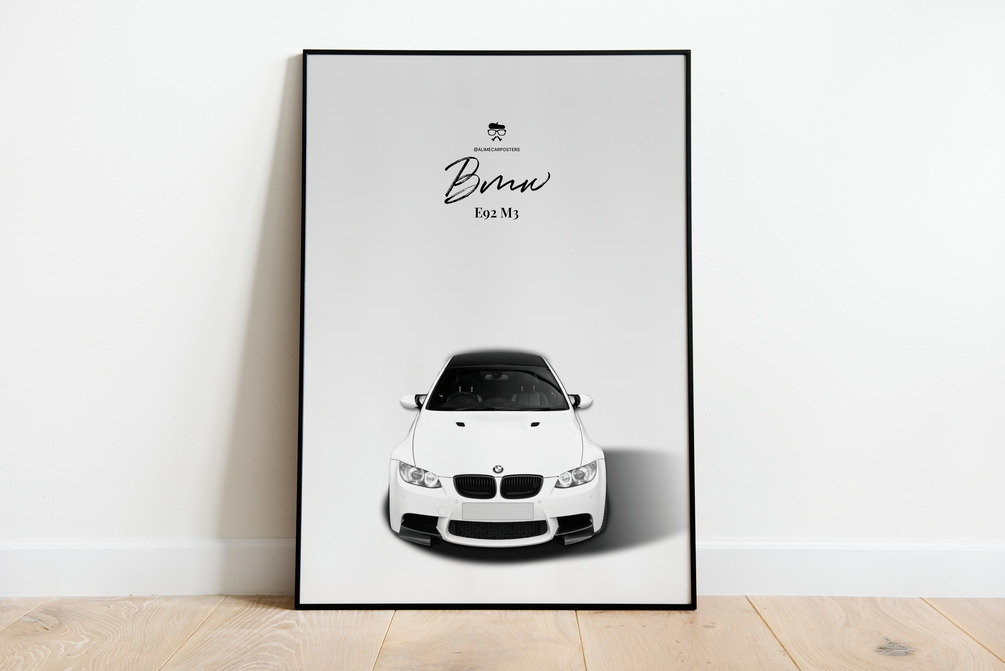BMW E92 M3 Poster | Digital Download - Luxury Car Wall Art, Garage ...