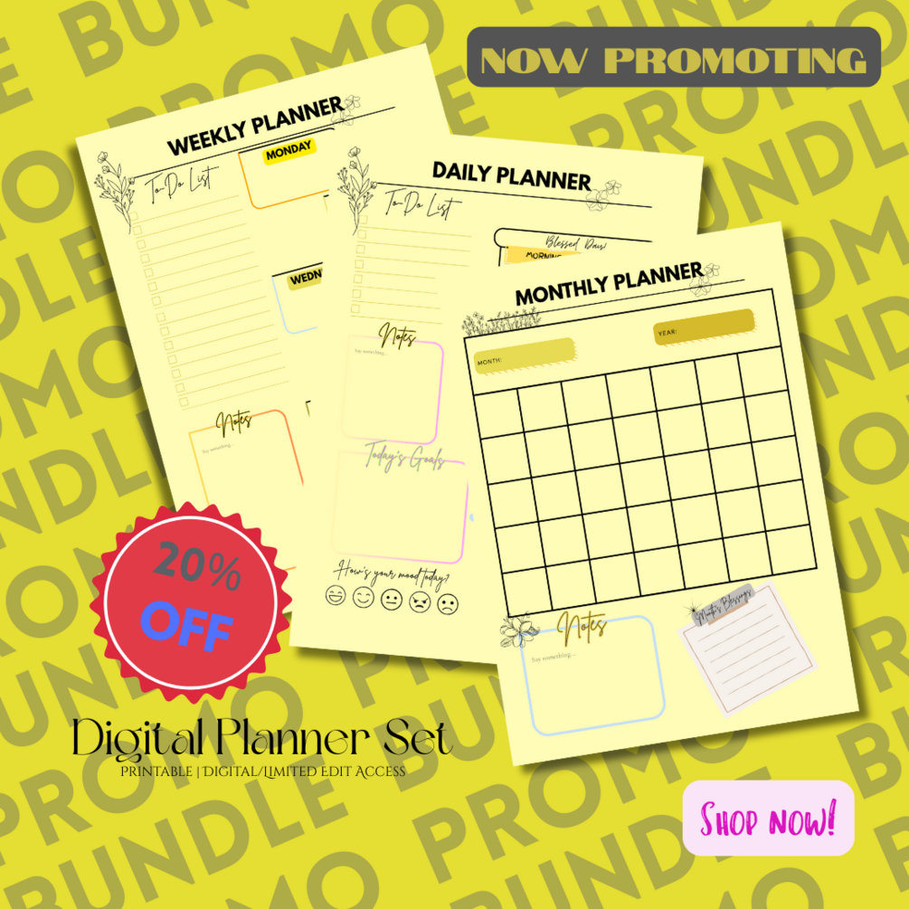 3-in-1 Plan All The Way: Weekly, Daily, and Monthly Planner Set
